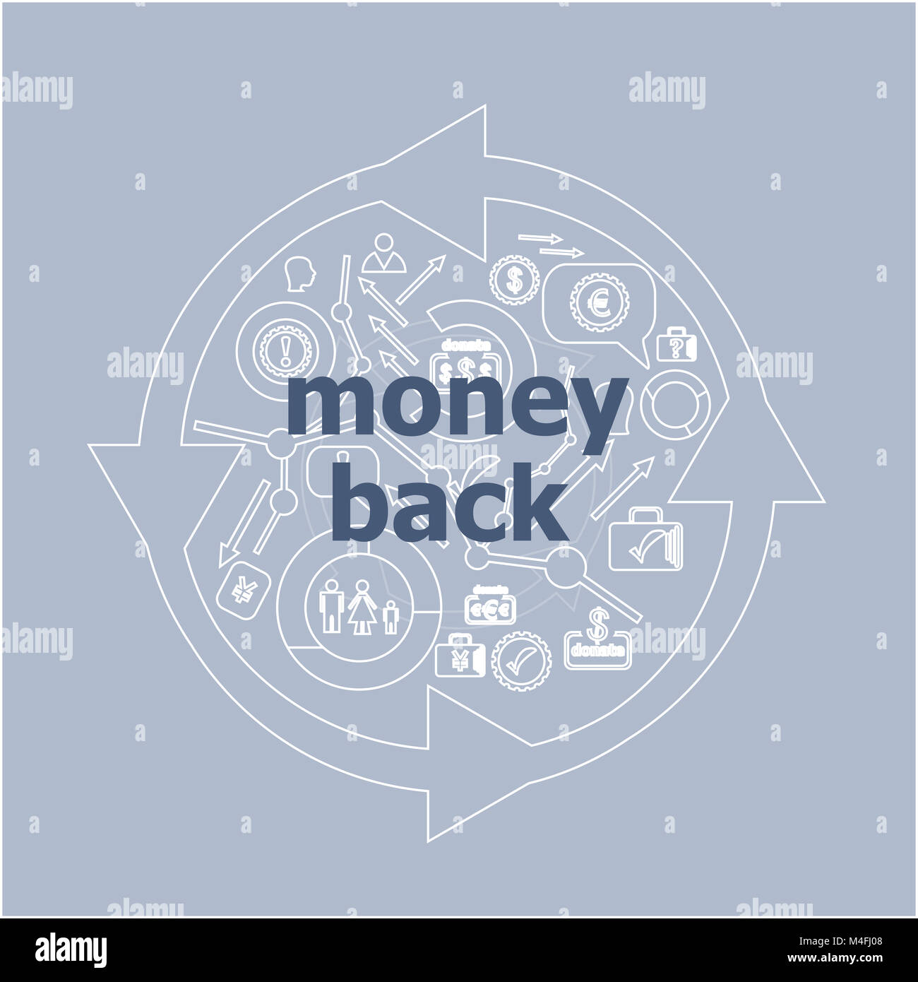 Text money back. Business concept . Icon and button set Stock Photo - Alamy