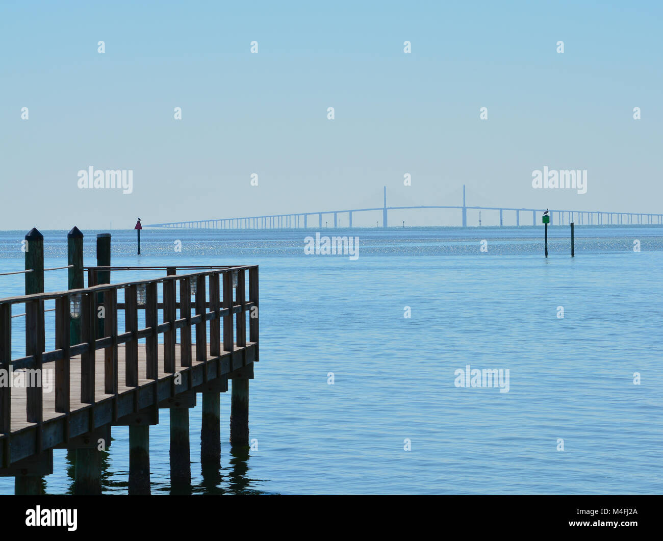 Distant outline of the Sunshine Skyway Bridge Stock Photo - Alamy