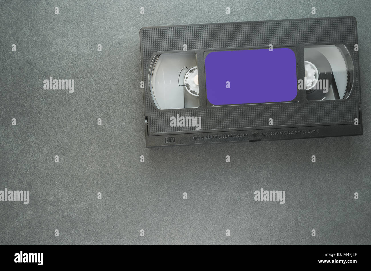 VHS compact magnetic tape analog recording cassette - top view Stock ...