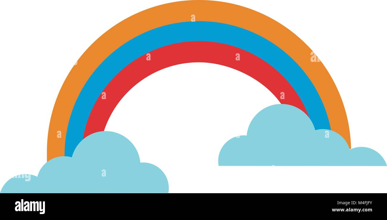Rainbow and clouds Stock Vector Image & Art - Alamy