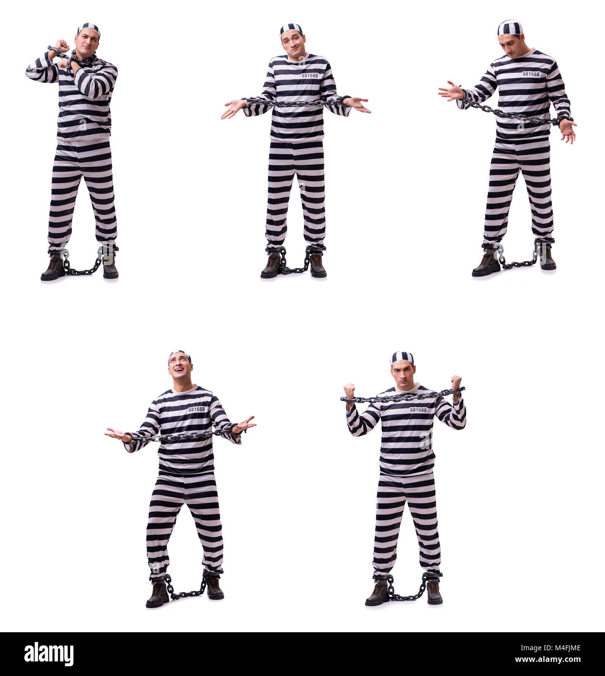 Man prisoner isolated on white background Stock Photo - Alamy