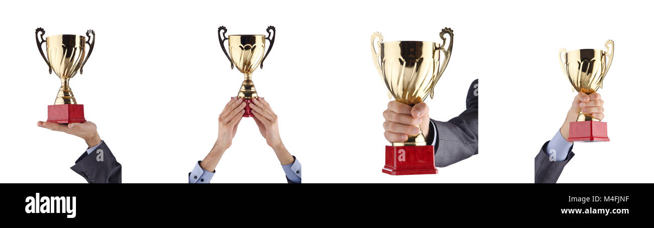 Collage of businessman receiving award Stock Photo - Alamy