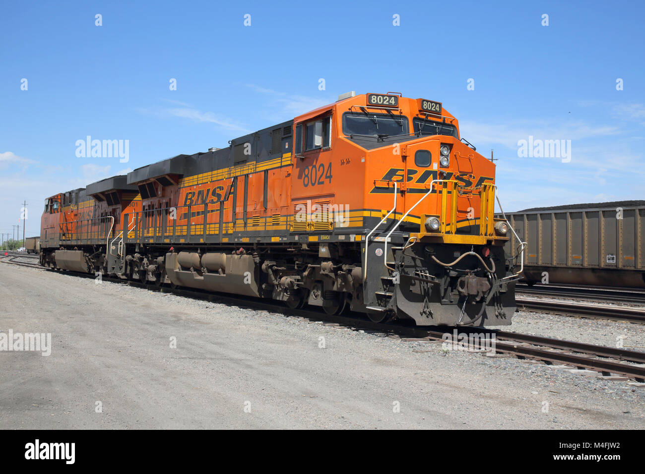 bnsf engine in the old railway town of la junta colorado Stock Photo ...