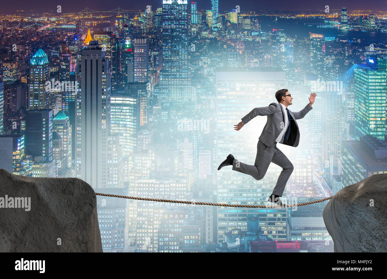 Man running in suit with fear hi-res stock photography and images - Alamy