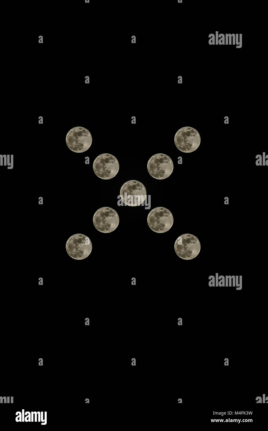 Moon isolated on black background. On a day of lunar eclipse in Ukraine ...