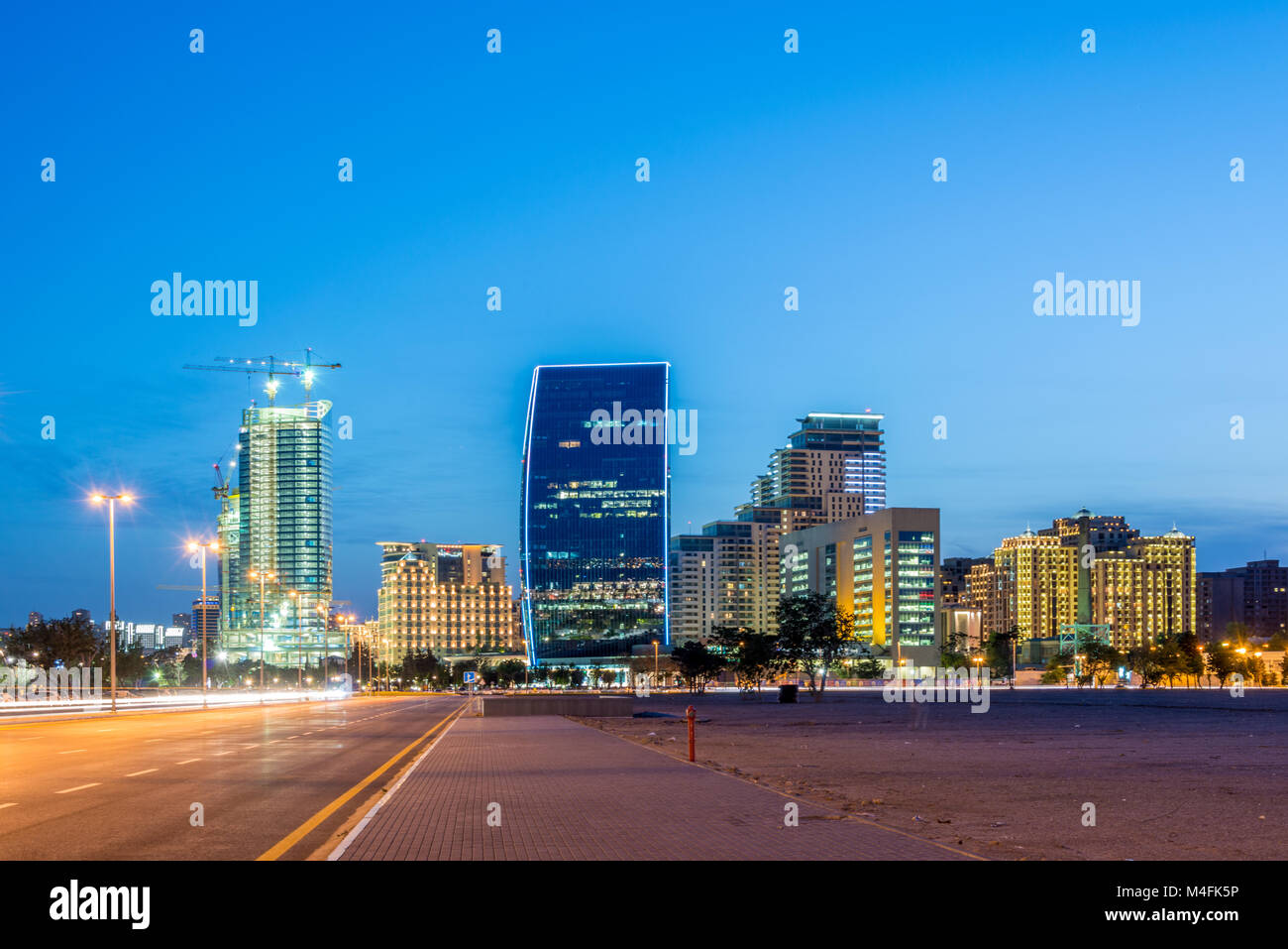Night view of Baku Azerbaijan during sunset Stock Photo - Alamy
