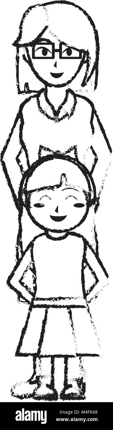 Girl and mother cartoon design Stock Vector Image & Art - Alamy