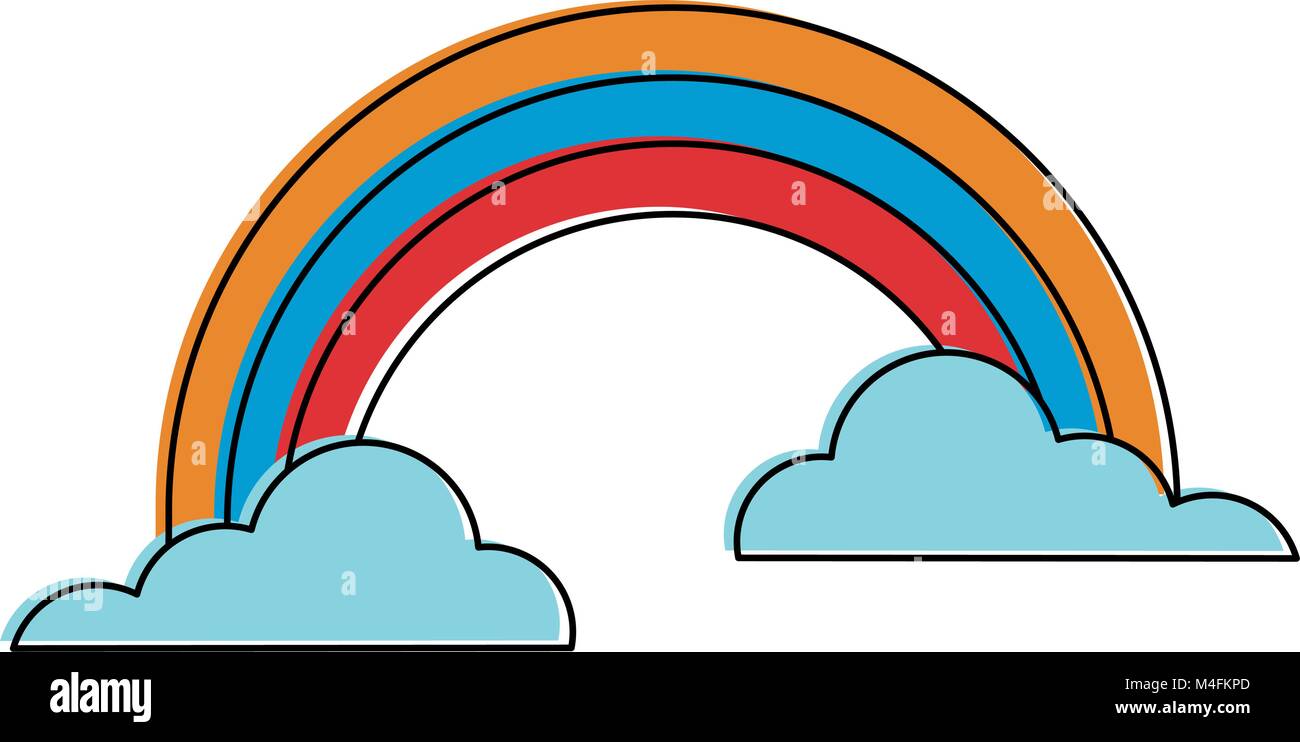 Rainbow and clouds Stock Vector Image & Art - Alamy