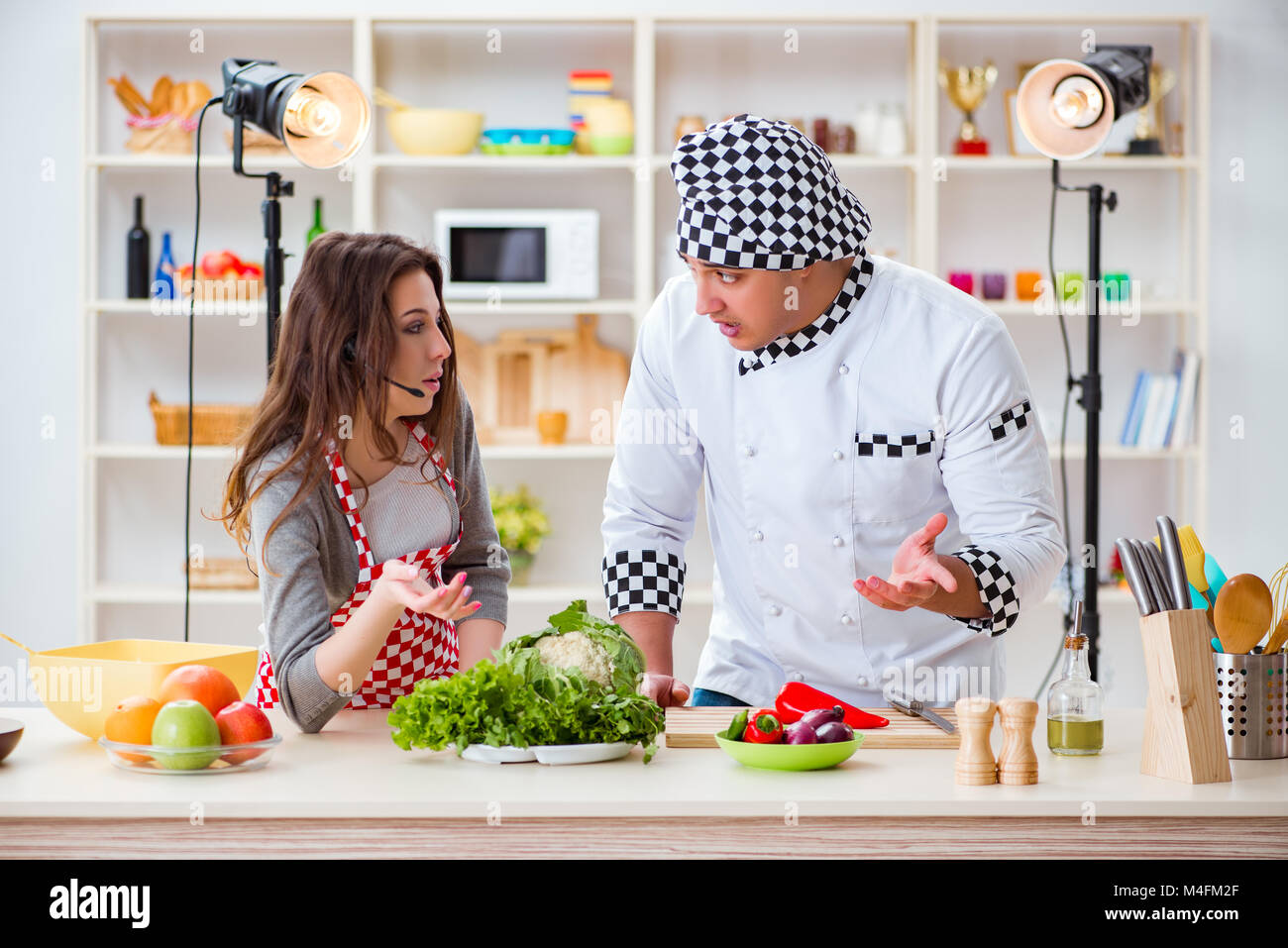 Food cooking tv show in the studio Stock Photo - Alamy