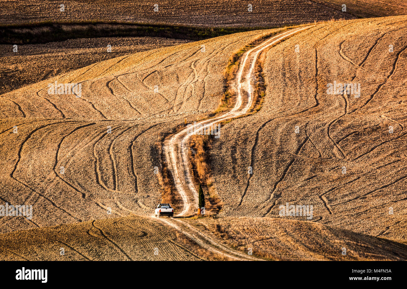 Tuscany fields autumn landscape, Italy. Harvest season Stock Photo - Alamy
