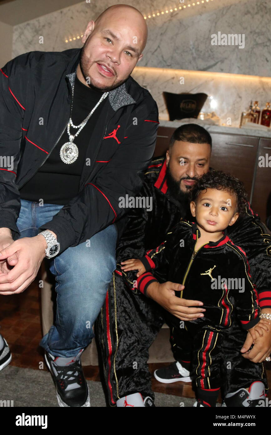 Los Angeles, Ca, USA. 15th Feb, 2018. Fat Joe, DJ Khaled and Asahd ...