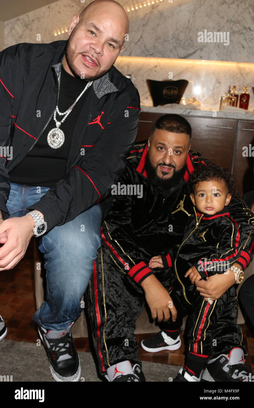 Los Angeles, Ca, USA. 15th Feb, 2018. Fat Joe, DJ Khaled and Asahd ...