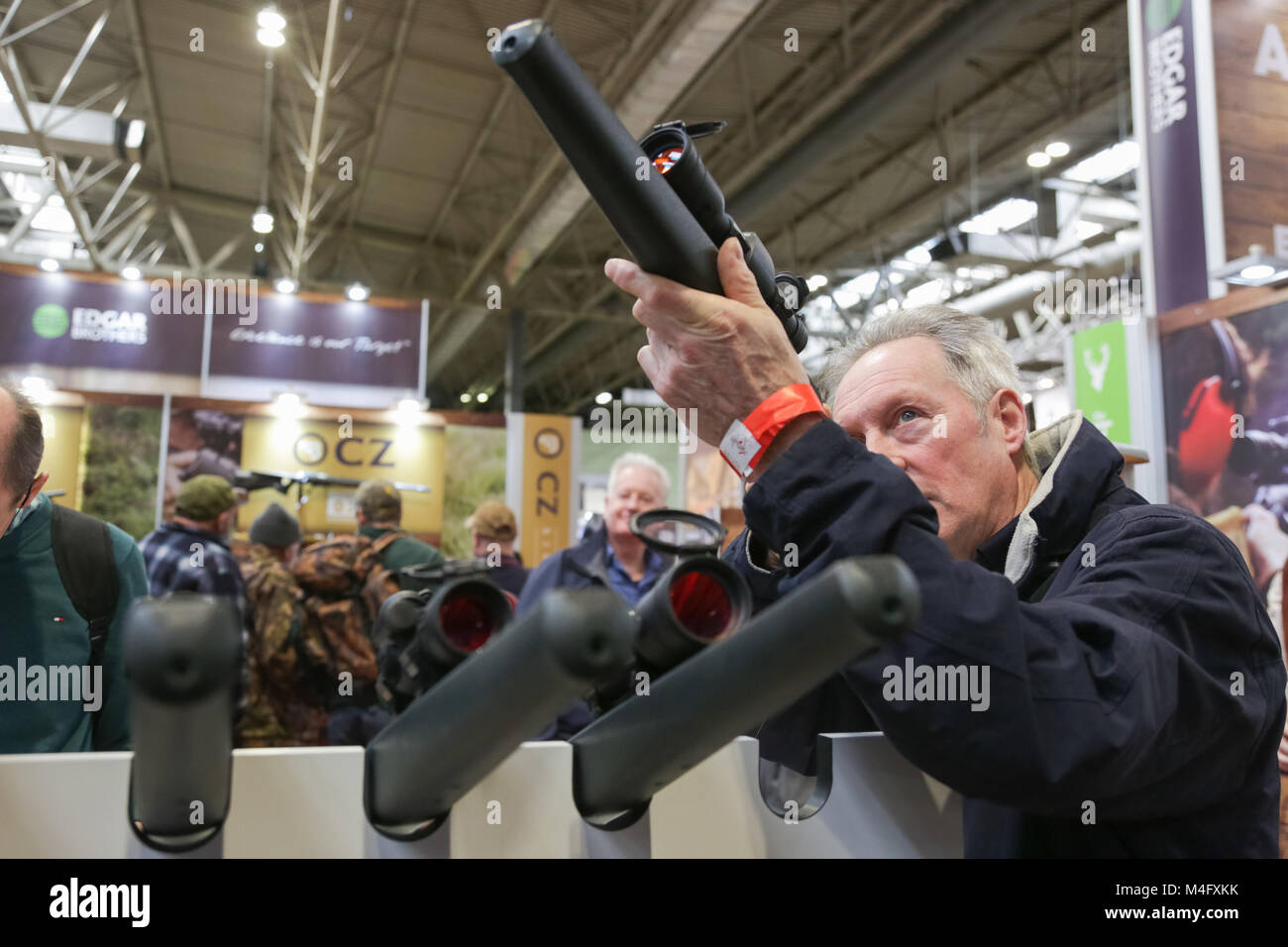 Men holding rifles or guns and sights at the Great British Shooting ...