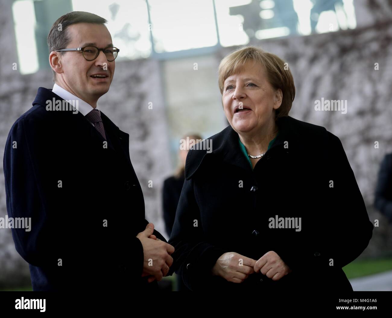 Berlin, Germany. 16th Feb, 2018. German Chancellor Angela Merkel of the ...