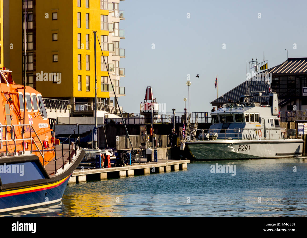 Sovereign Harbour, Eastbourne, UK. 16th February, 2018. HMS Puncher a ...