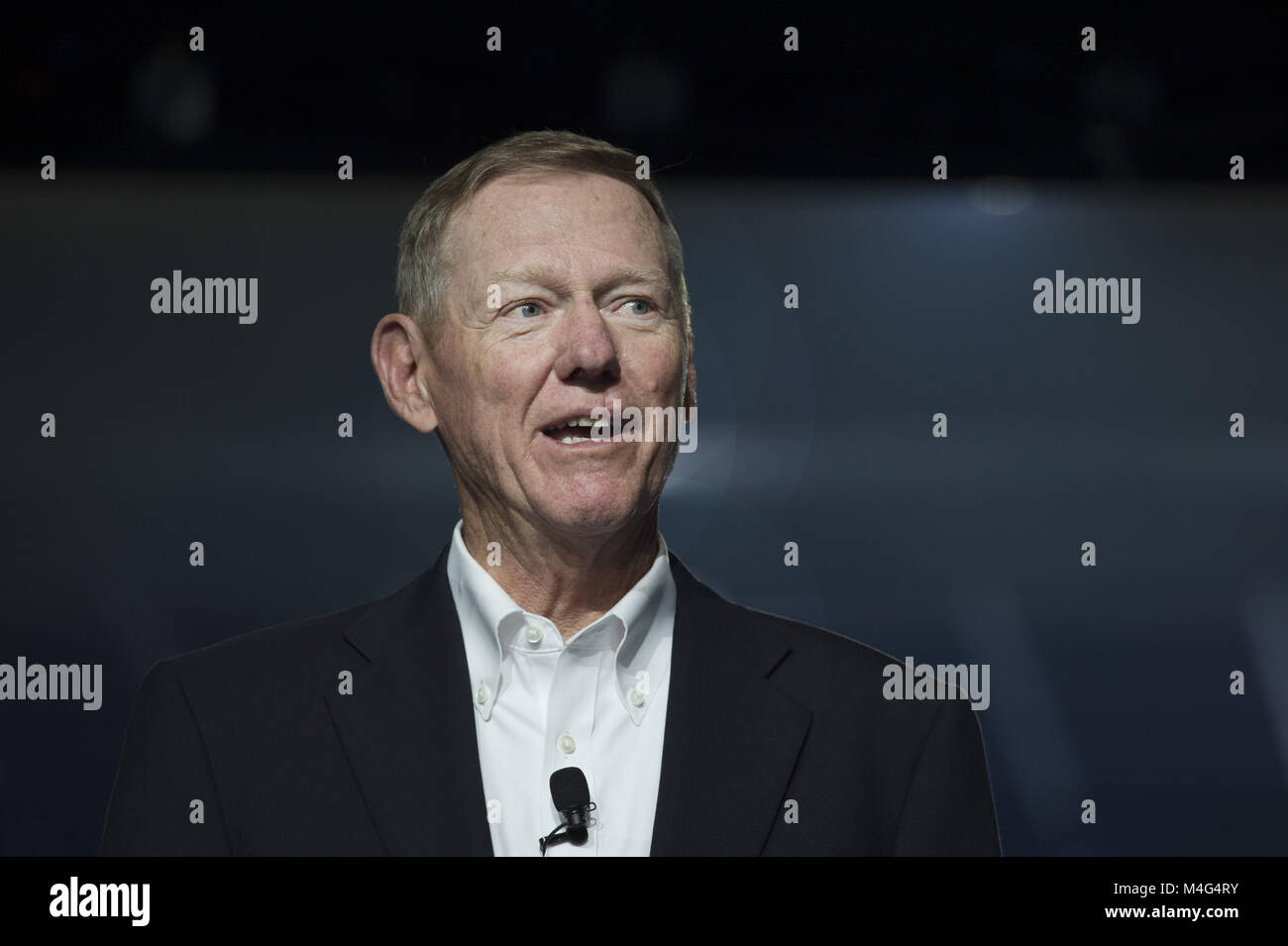 Orlando, FL, USA. 14th Feb, 2018. ALAN MULALLY addresses business ...