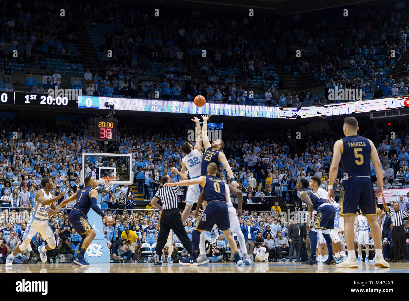 February 12, 2018: North Carolina Tar Heels forward Luke Maye (32) and ...