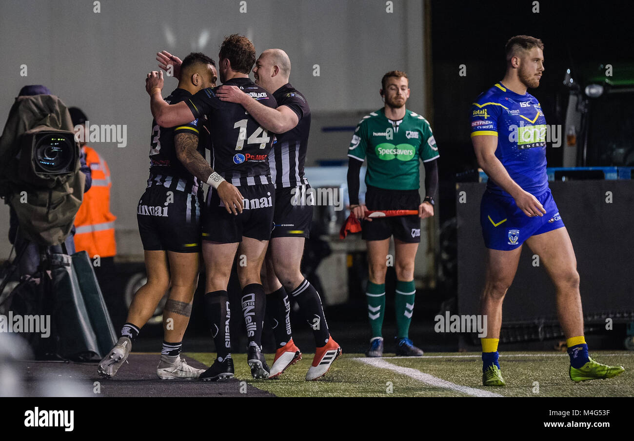 Widnes, UK. 16th February, 2018. Widnes Vikings Aaron Heremaia ...