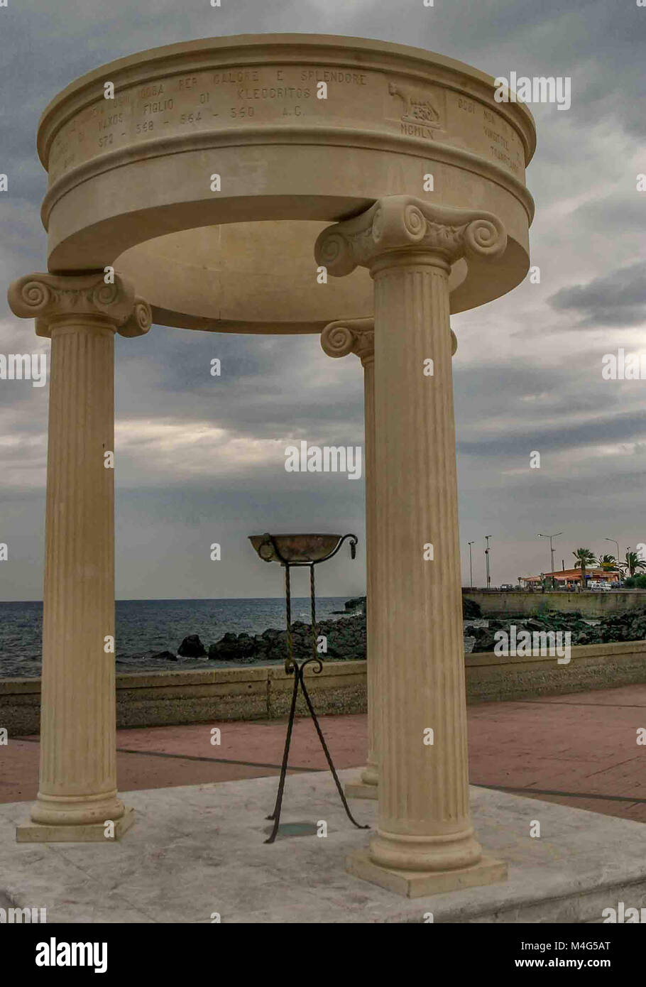 Giardini Naxos, Sicily, Italy. 12th Oct, 2004. A monument in Giardini ...