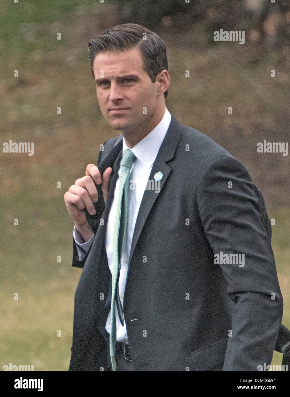 White House Personal Aide to the President John McEntee walk to Marine ...