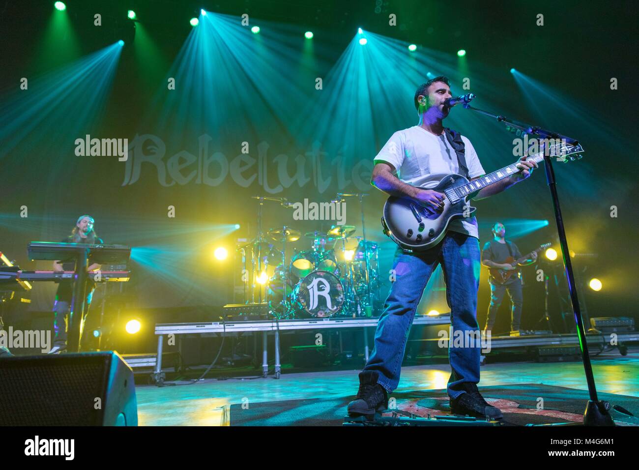 Madison, Wisconsin, USA. 15th Feb, 2018. RORY CAREY, WESLEY FINLEY ...