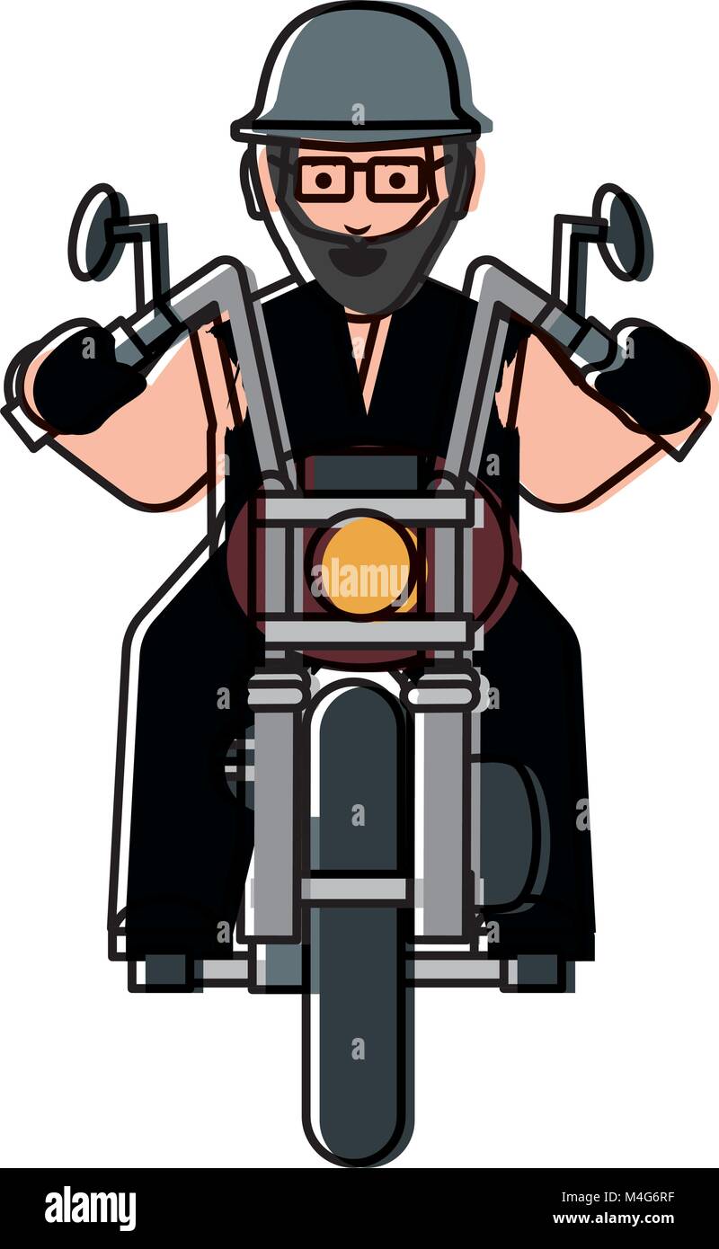 Biker beard helmet Stock Vector Images - Alamy