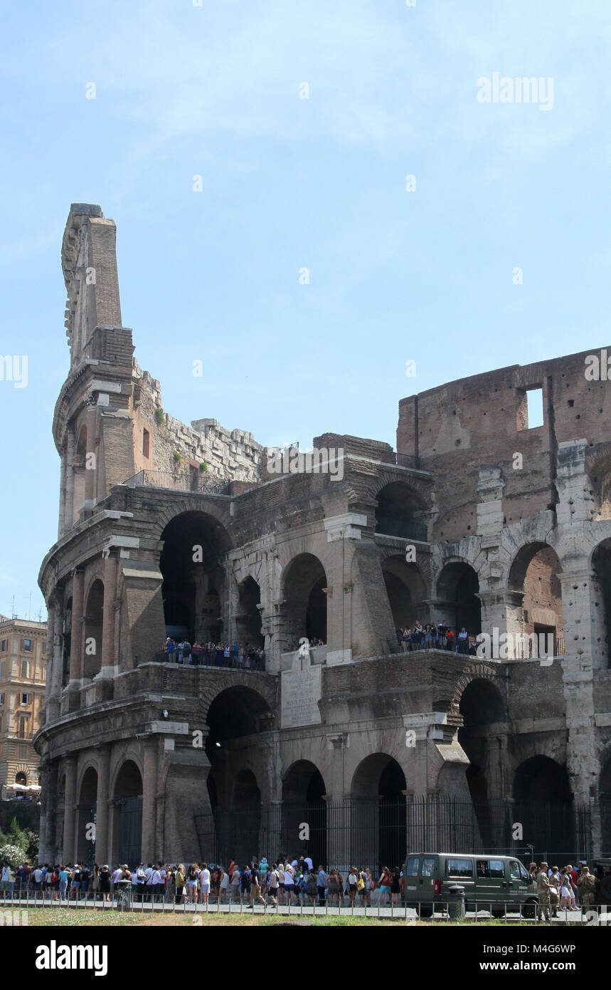 View of cross-section layer part of one side of the Colosseum, Rome ...