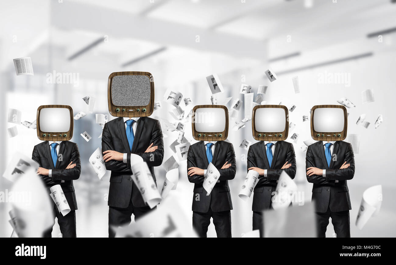 Television addiction of business people Stock Photo - Alamy