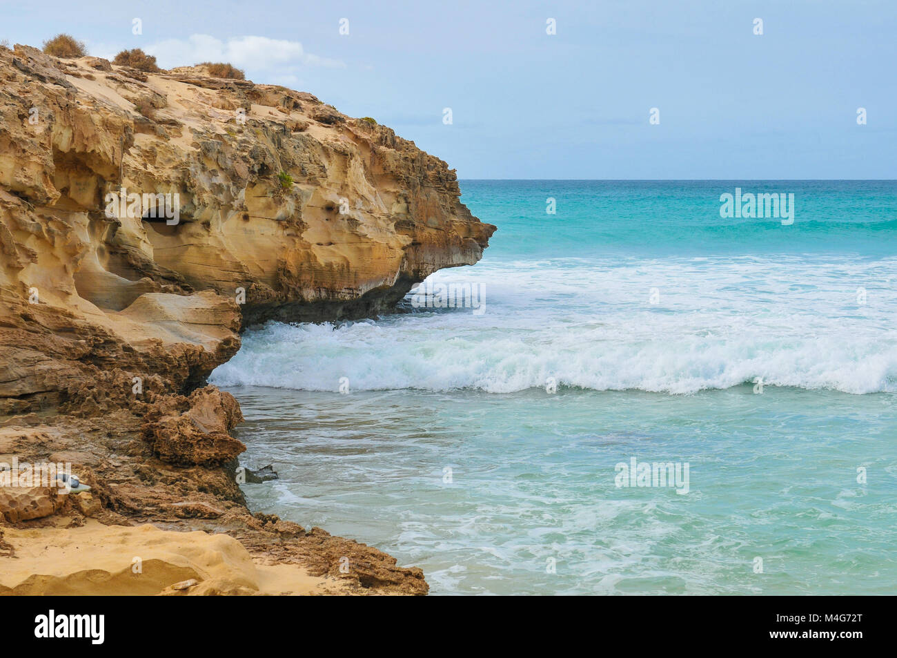 Marine landscape with volcanic rocks in Cape Verde, Africa Stock Photo ...
