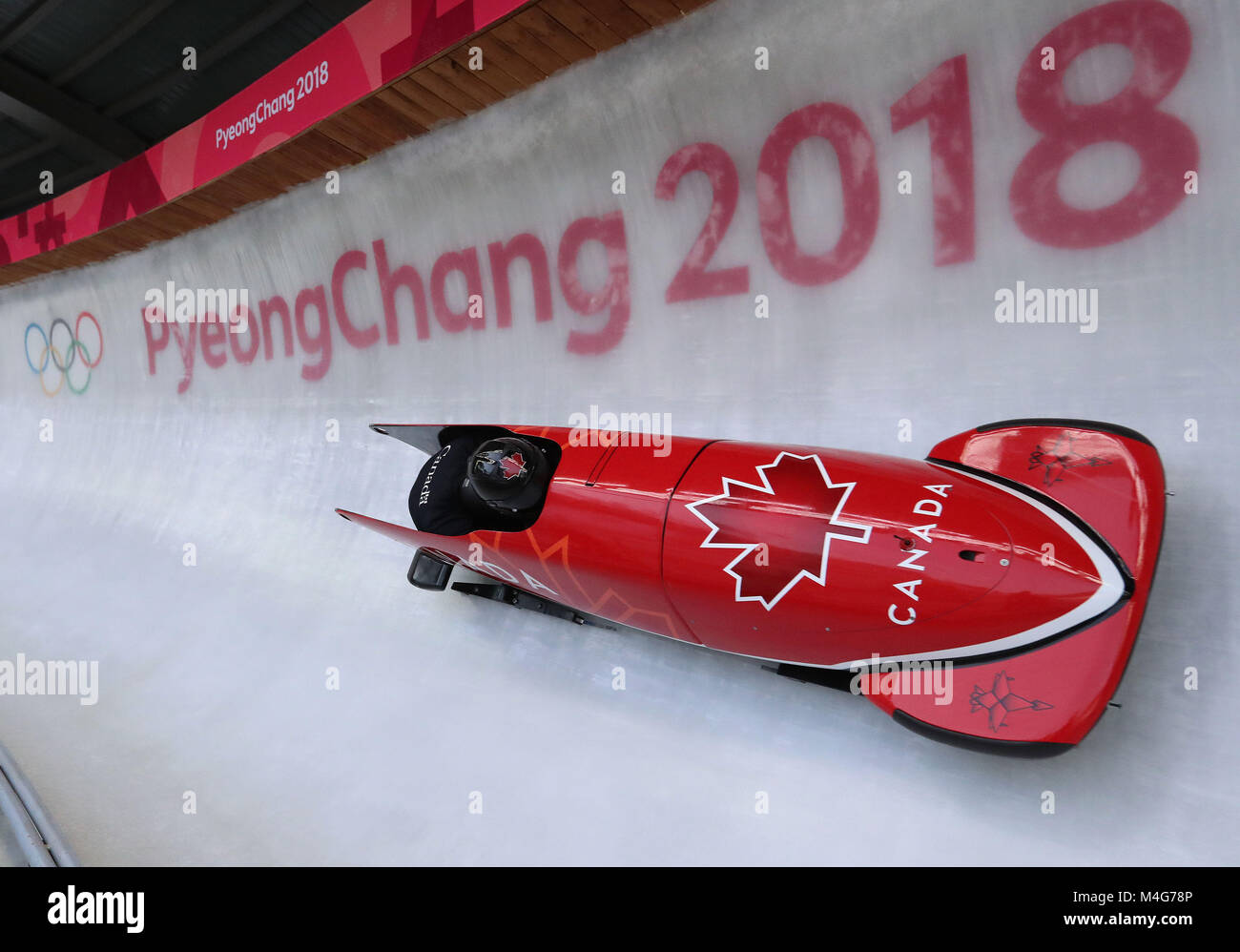 Canada's Christopher Spring in the Men's 2-man Bobsleigh at the Olympic ...