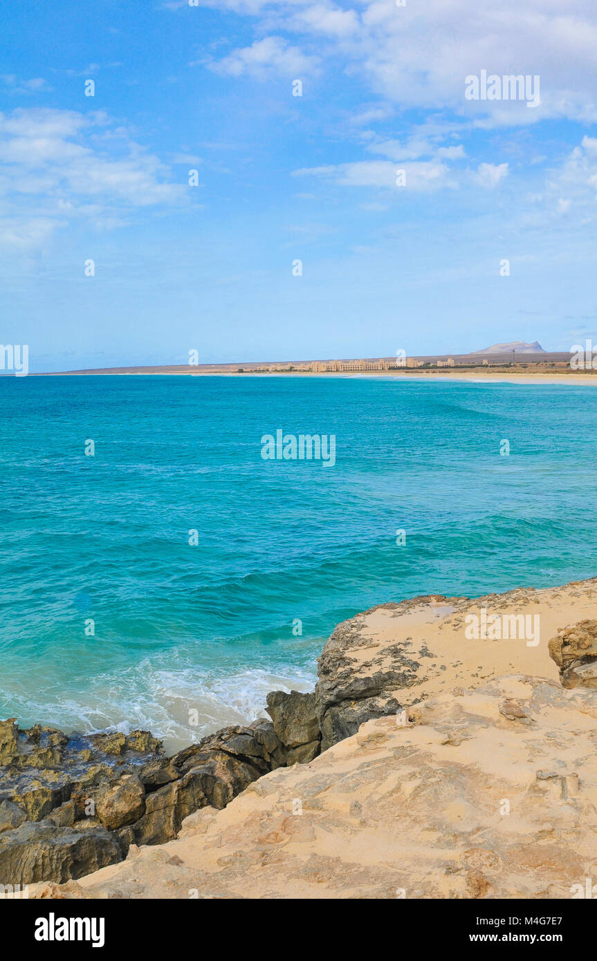 Marine landscape with volcanic rocks in Cape Verde, Africa Stock Photo ...