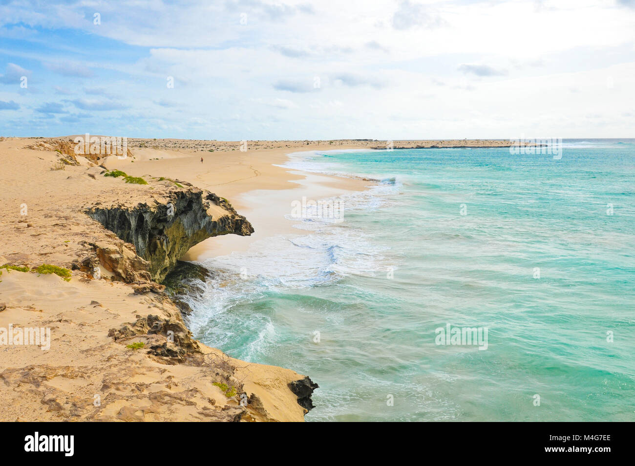 Marine landscape with volcanic rocks in Cape Verde, Africa Stock Photo ...