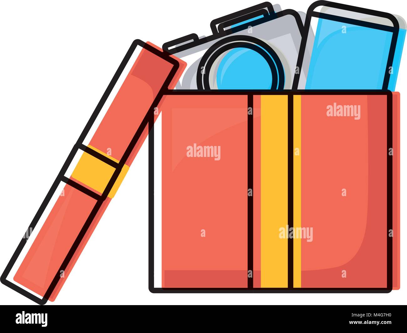 Gift box camera bow Stock Vector Images - Alamy