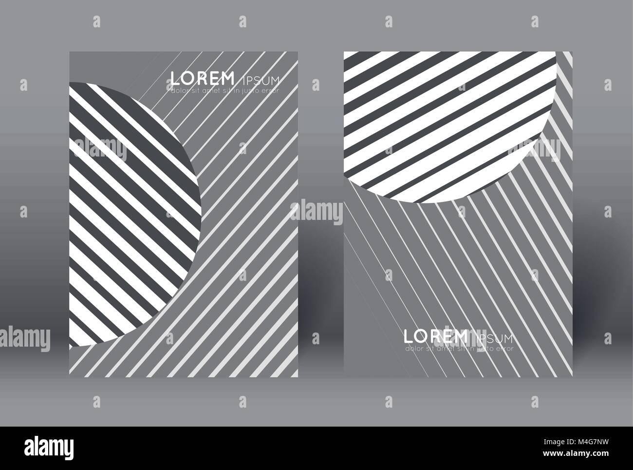 Poster Template Design Vector Layout With Repeating Lines Circle