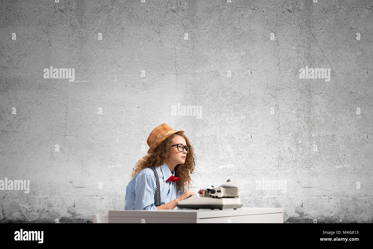 Creative inspiration of young female writer Stock Photo - Alamy