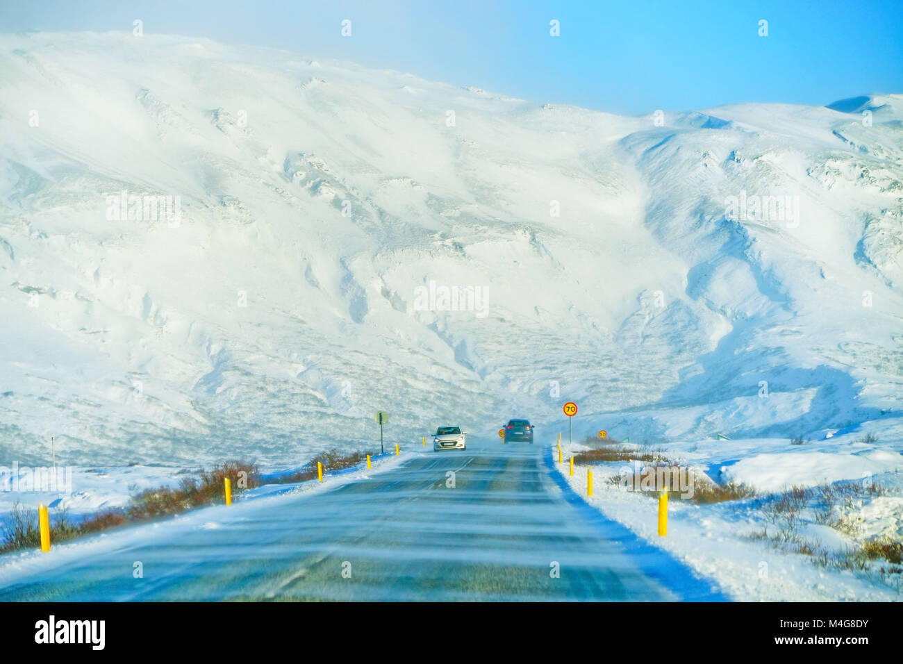 View of the snowy plateau in winter in Iceland Stock Photo - Alamy