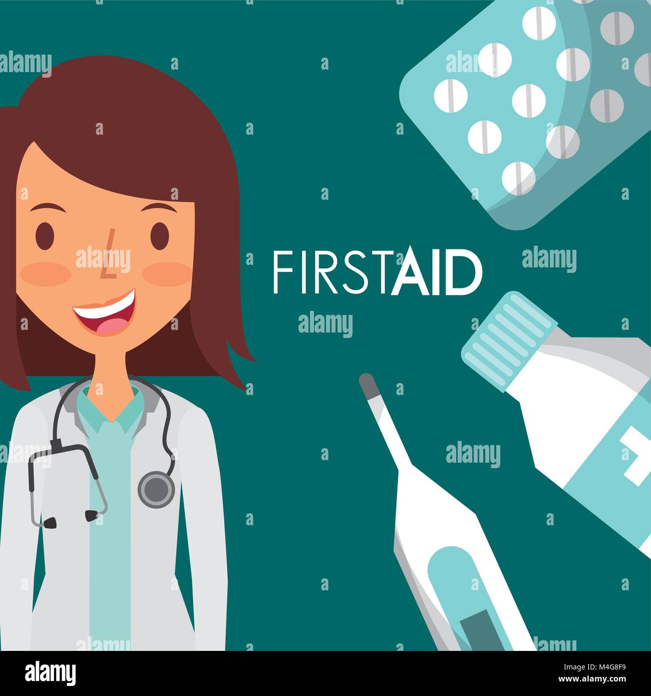 doctor female first aid supplies elements Stock Vector Image & Art - Alamy