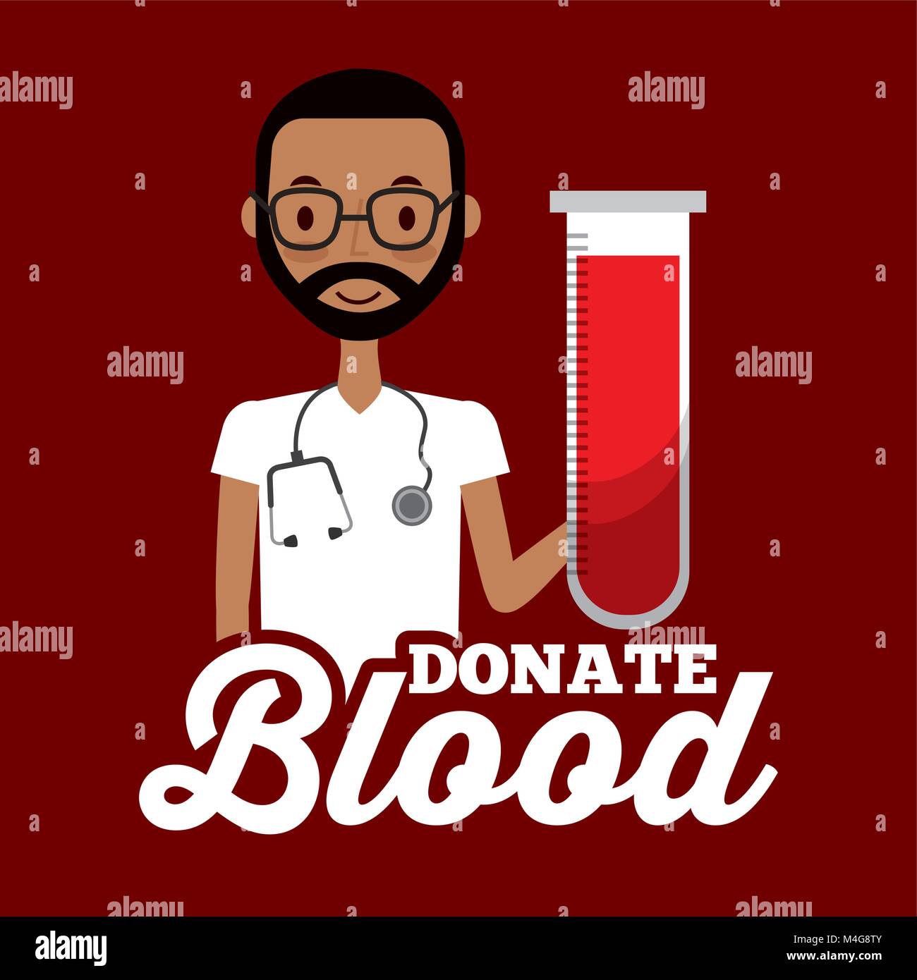 doctor staff medical holding test tube donate blood Stock Vector Image ...