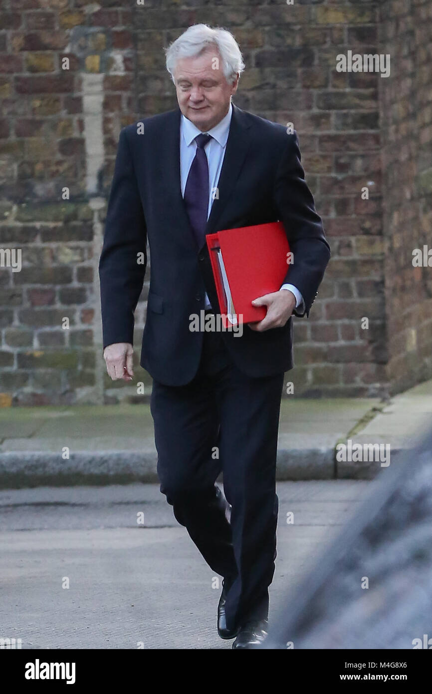 Ministers attend weekly cabinet meeting in Downing Street. Featuring: David Davis - Brexit ...