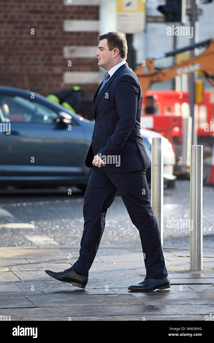 Rory Harrison arrives at Belfast Crown Court where he is on trial ...