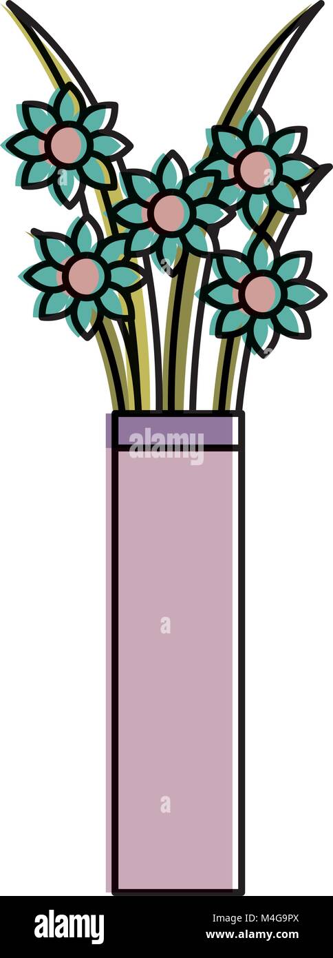 cute vase with flowers decorative Stock Vector Image & Art - Alamy