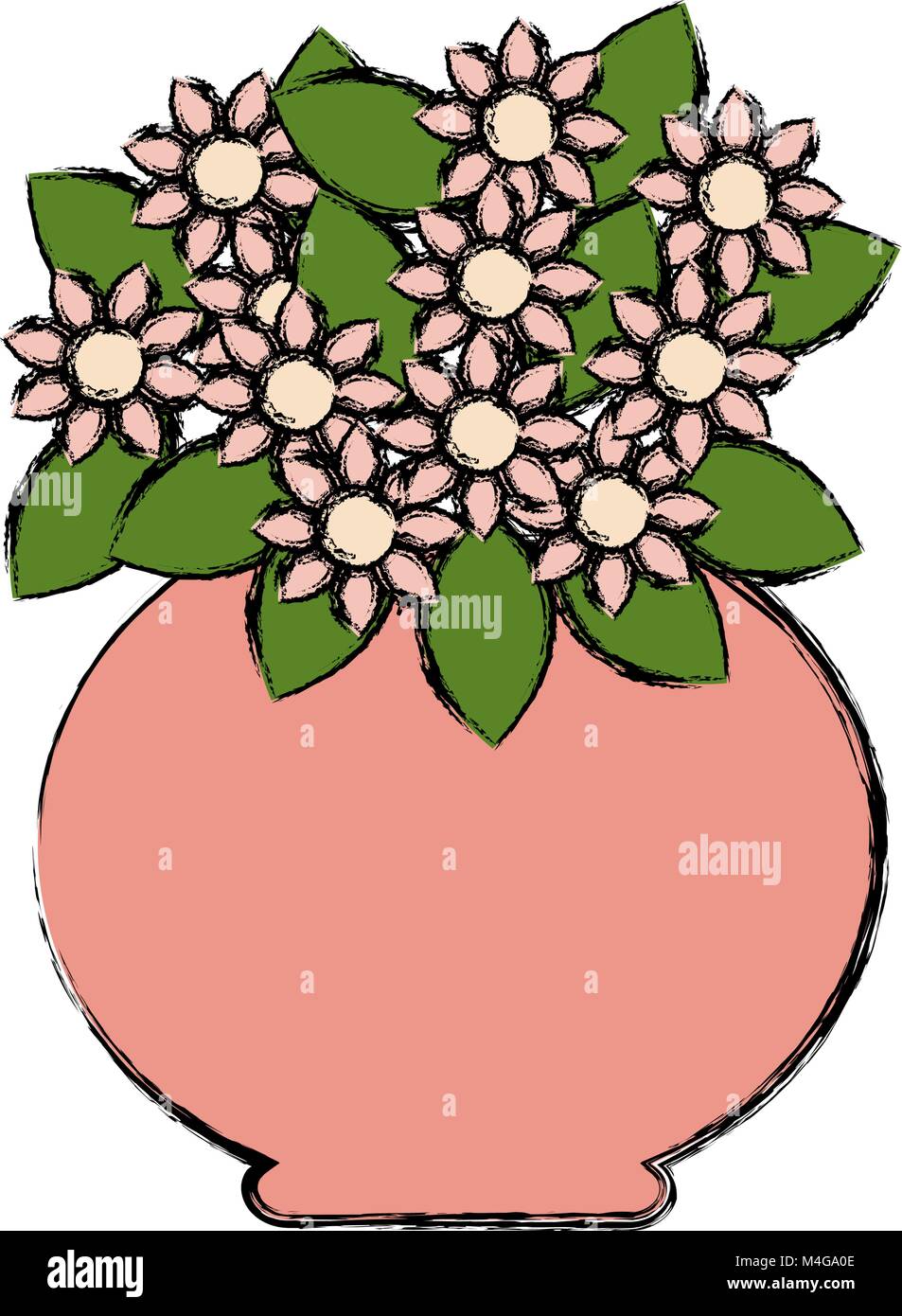 cute vase with flowers decorative Stock Vector Image & Art - Alamy