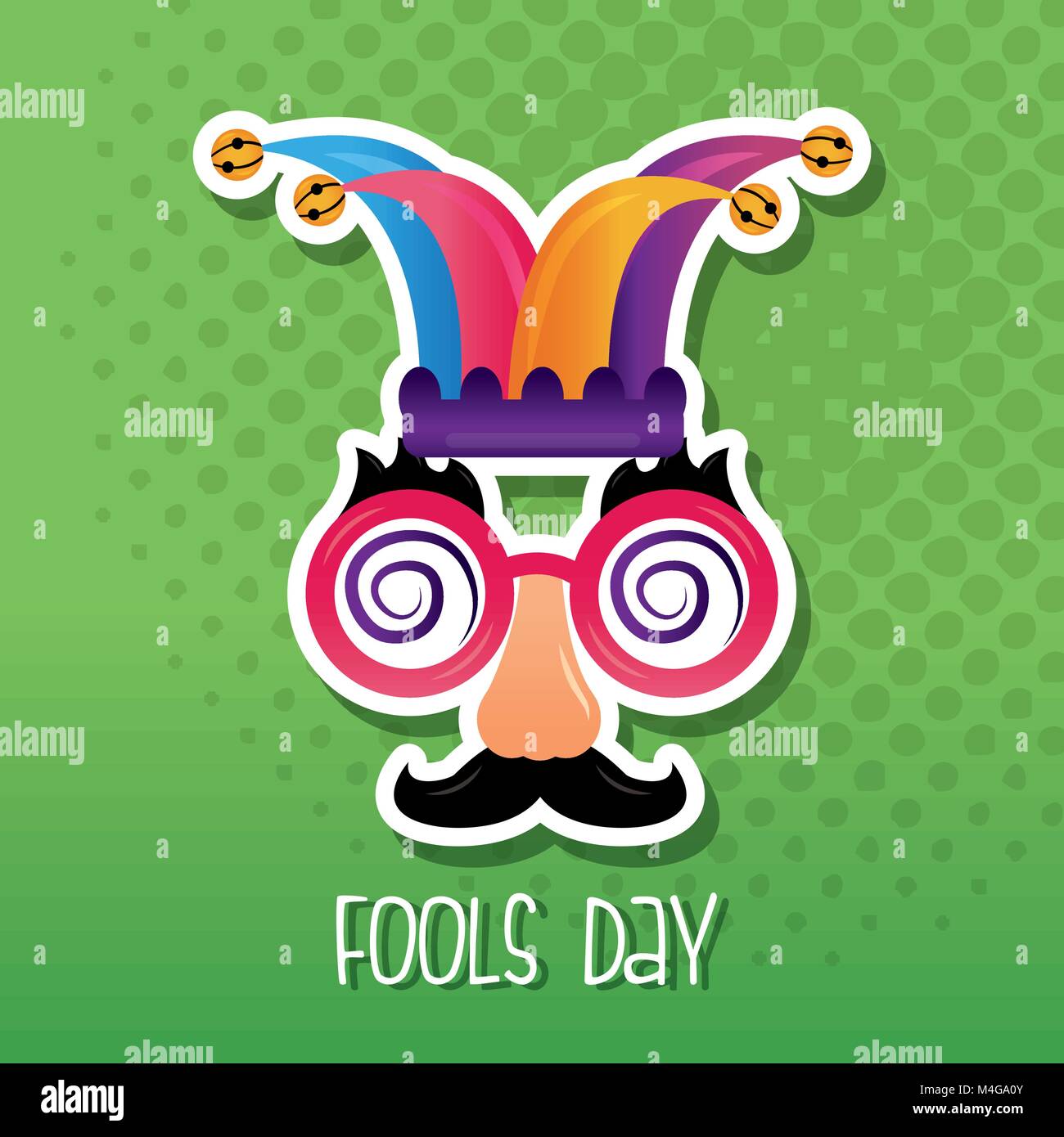 funny mask jester hat fool day Stock Vector Image & Art - Alamy