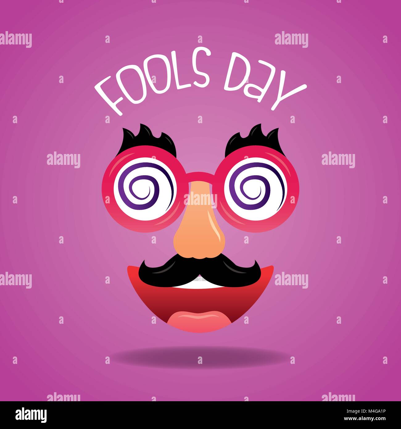 cheerful mask mustache silly glasses fools day Stock Vector Image & Art ...