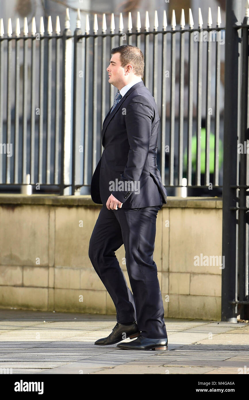 Rory Harrison arrives at Belfast Crown Court where he is on trial ...