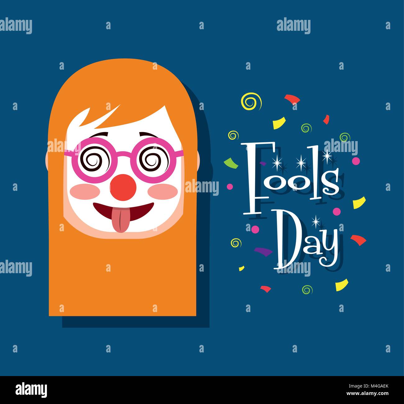 woman face with clown mask tongue out funny fools day Stock Vector ...