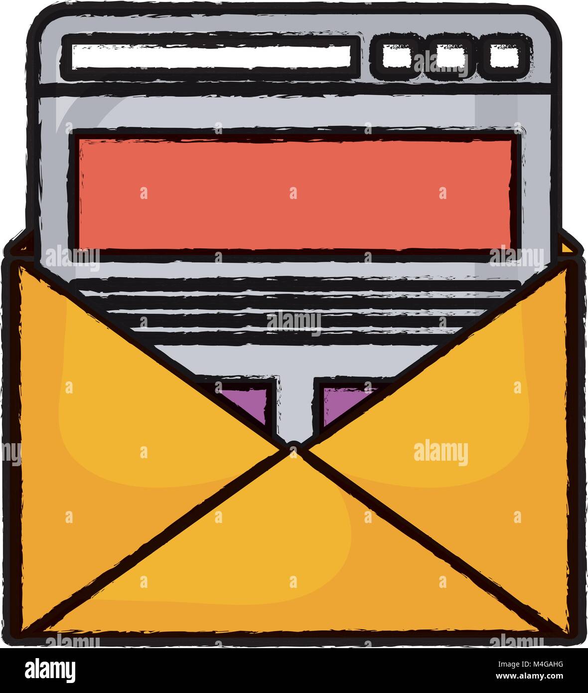 envelope with web interface icon Stock Vector Image & Art - Alamy
