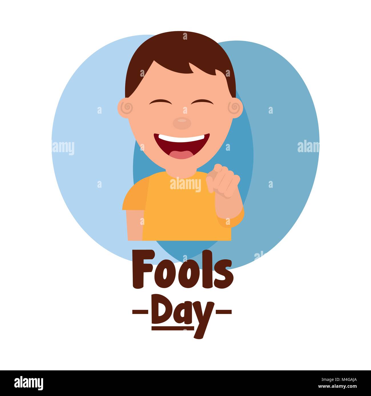 happy man smiling point finger fools day Stock Vector Image & Art - Alamy