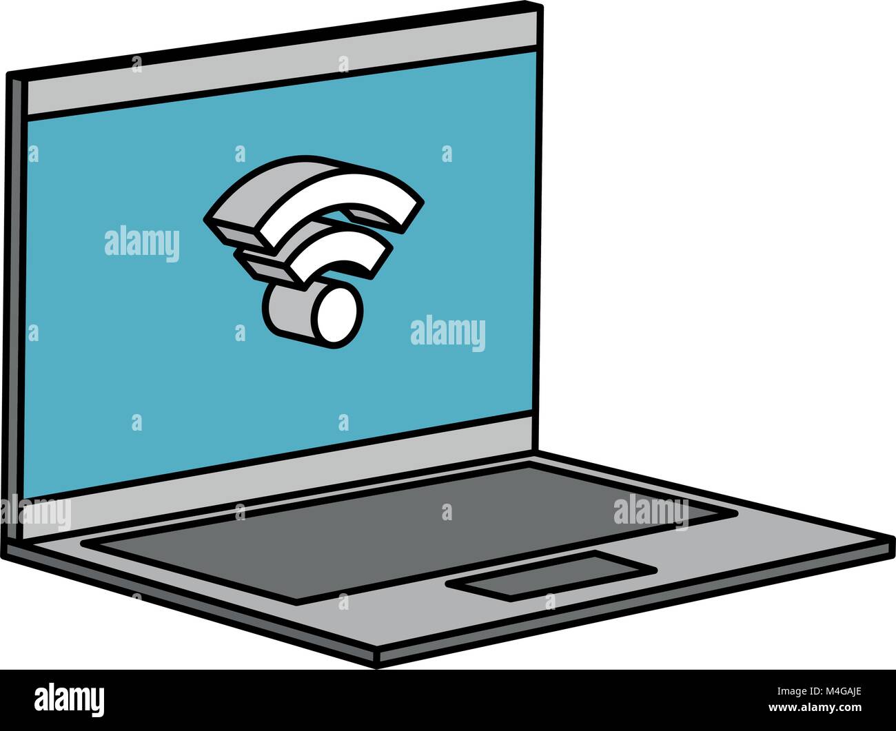 laptop computer with wifi signal Stock Vector Image & Art - Alamy