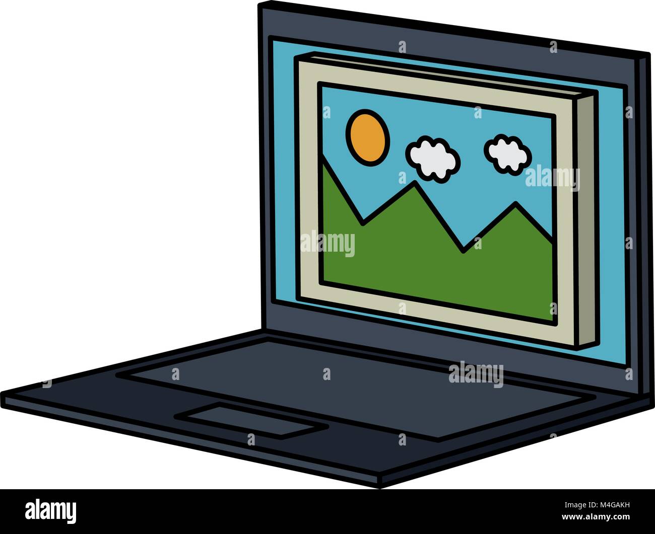 laptop computer with picture Stock Vector Image & Art - Alamy